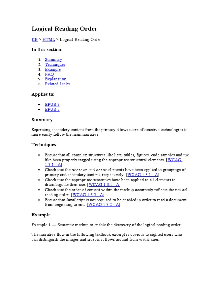 Logical Reading Order: Separating Primary and Secondary Content to Facilitate Accessibility ...