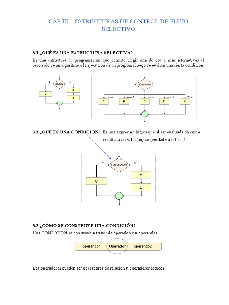 Cap 3 Estructuras Selectivas | PDF | Flujo de control | Ingeniería ...