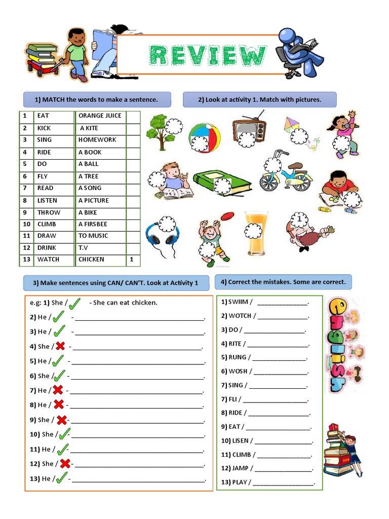 Match sentences activity and corrections | PDF