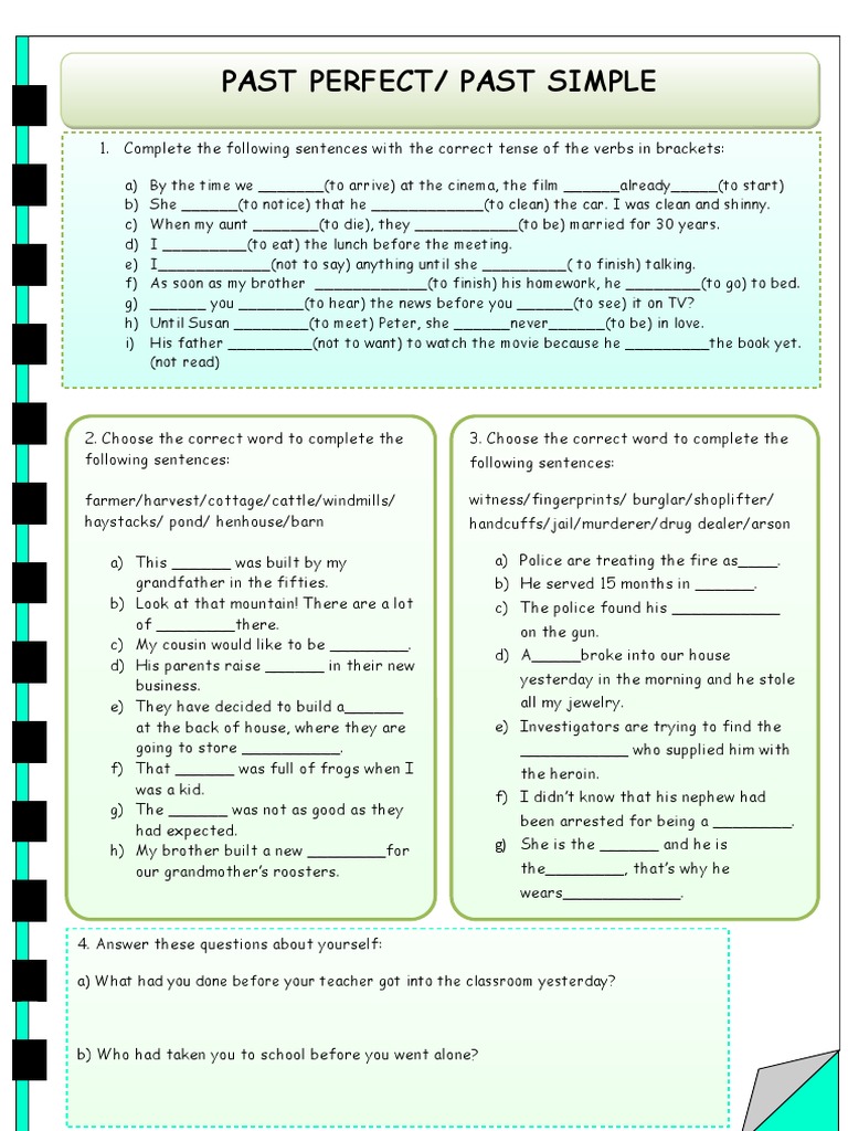 Past Simple and Past Perfect | PDF