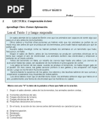 Comprensión Lectora "Los Animales y Los Terremotos" | PDF | Science ...