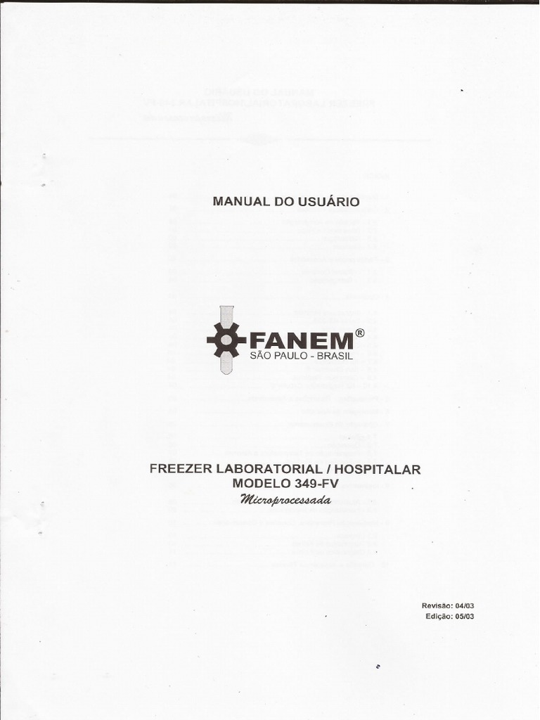 Freezer Laboratorial 349 FV Fanem | PDF