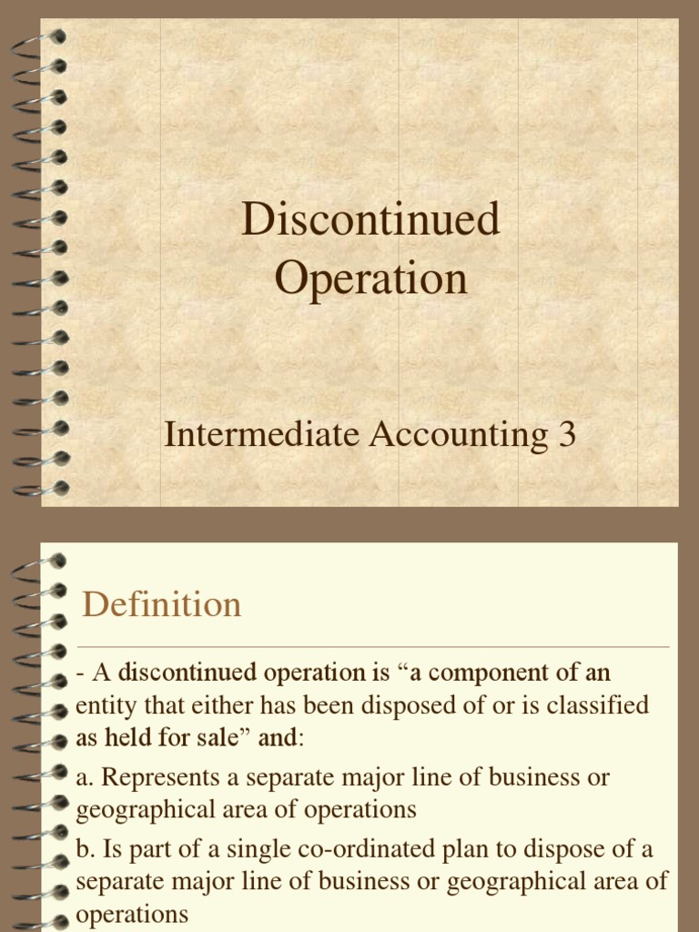 Discontinued Operation | PDF | Income Statement | Fair Value