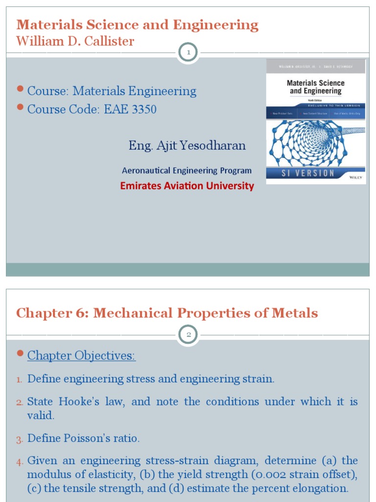 Chapter 6 Mechanical Properties of Metals - With Practice Questions | PDF | Deformation ...