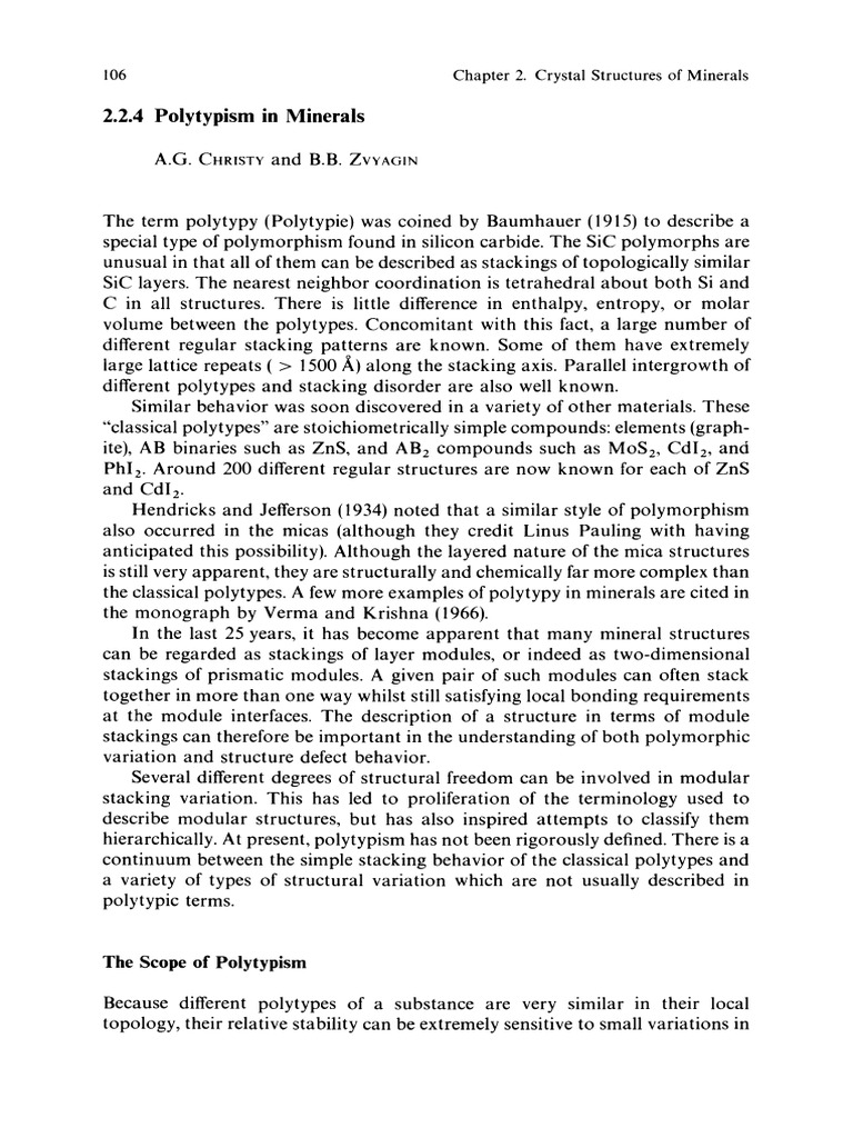 2.2.4 Polytypism in Minerals: 106 Chapter 2. Crystal Structures of ...