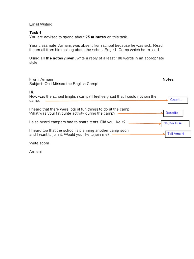 Replying to Armani's Camp Email | PDF | Poetry