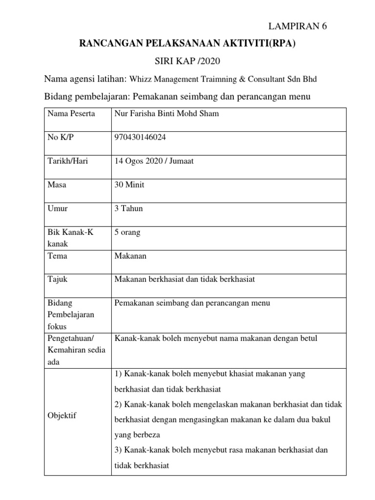 Contoh Rpa PMKN | PDF