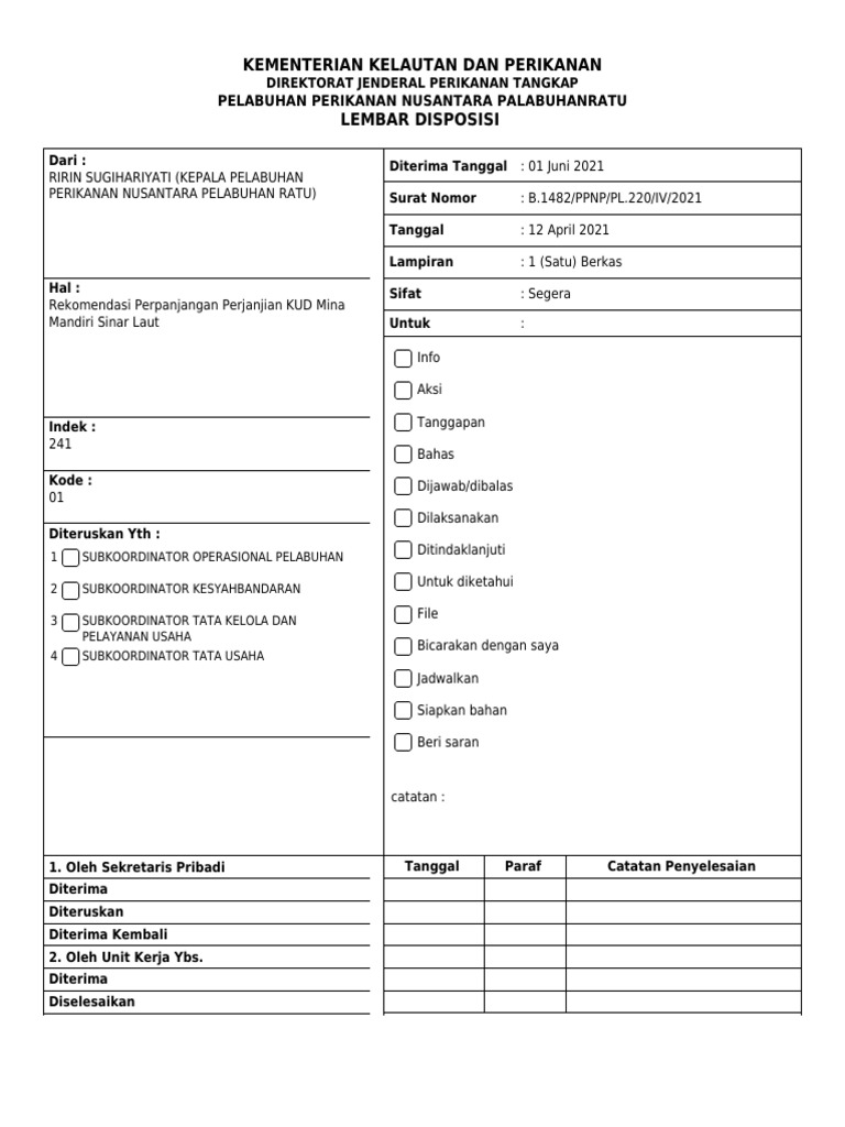 Rekomendasi Perpanjangan KUD | PDF