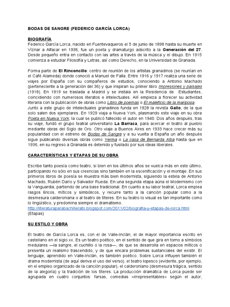 Bodas de Sangre (Lorca) | PDF | Federico García Lorca | Teatro