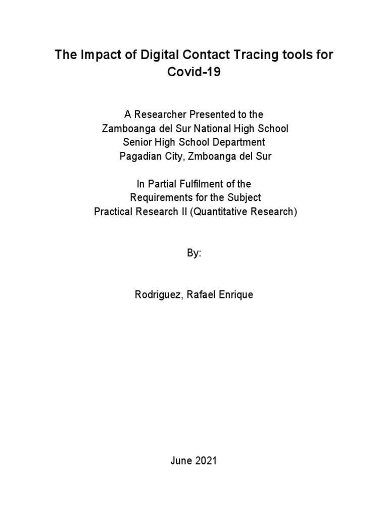 The Impact of Digital Contact Tracing Tools For Covid-19 | PDF
