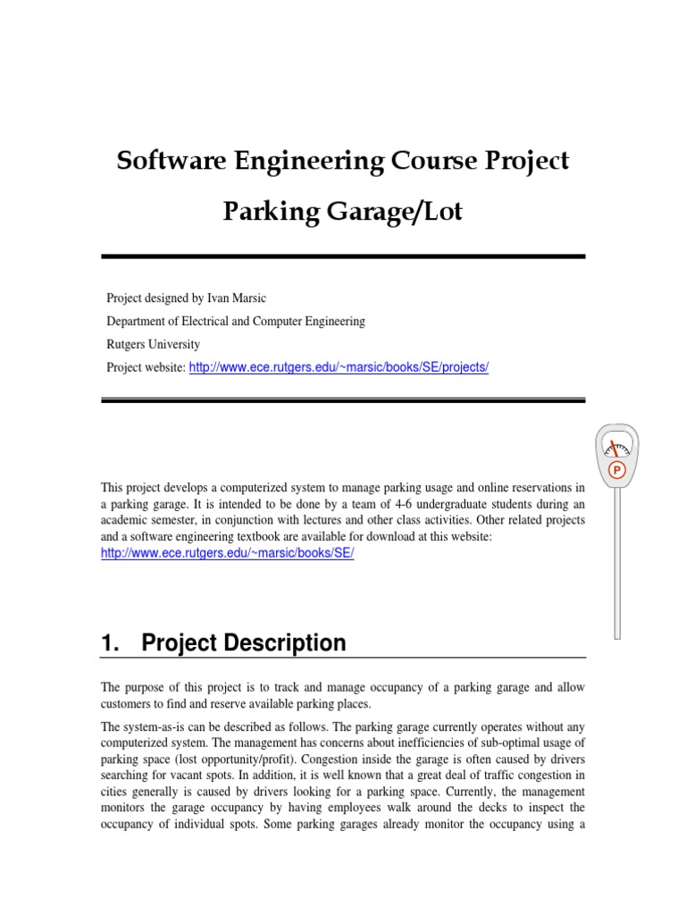 Software Engineering Course Project Parking Garage/Lot | PDF | Parking ...