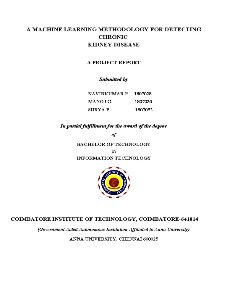 A Machine Learning Methodology For Detecting Chronic Kidney Disease ...
