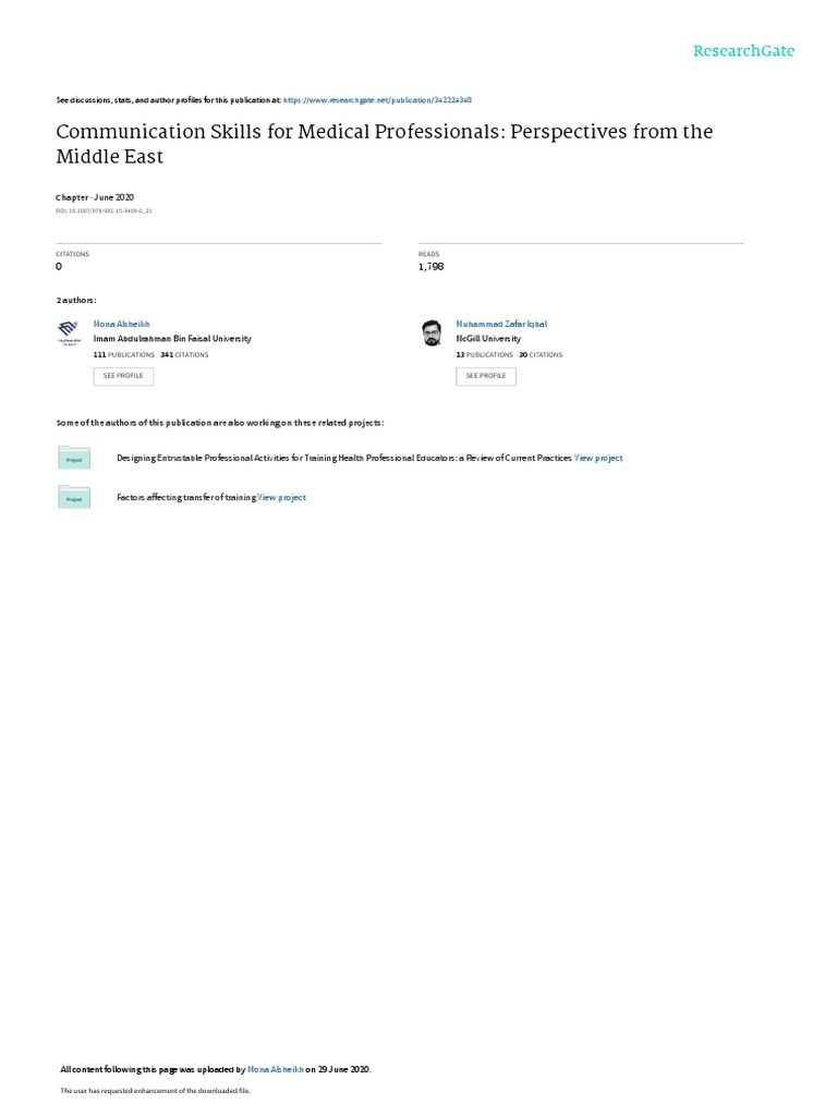 Chapter CommunicationSkillsForMedicalP | PDF | Health Care | Health ...