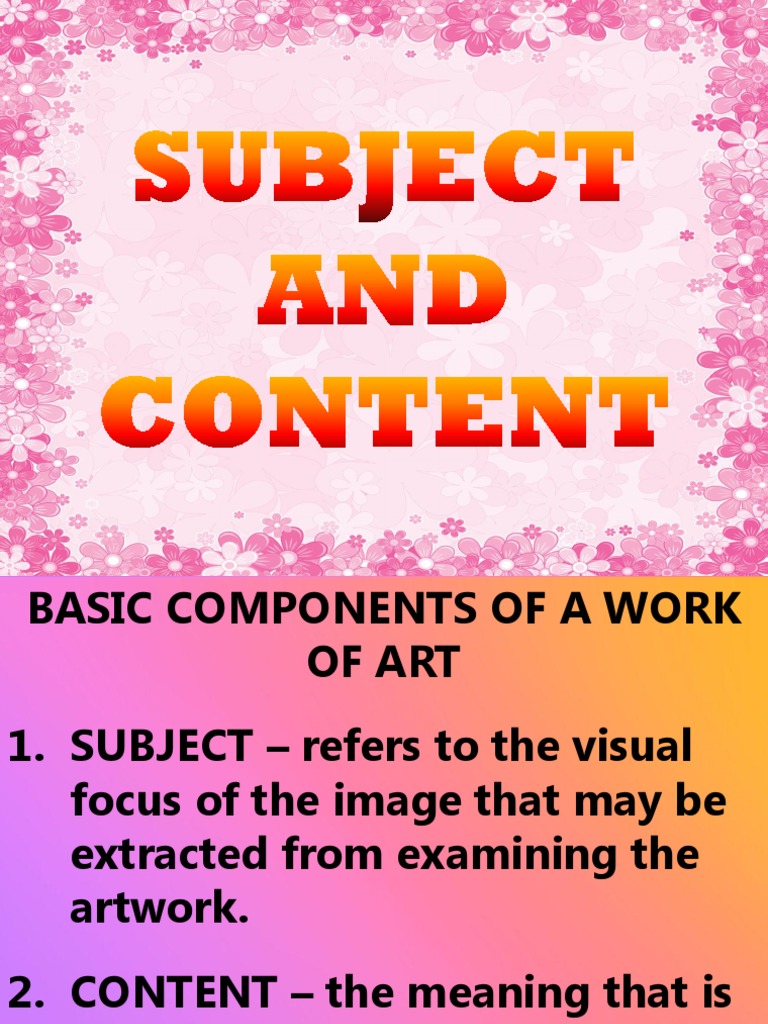 Lesson 4. Subject and Content | PDF | Still Life | Visual Arts