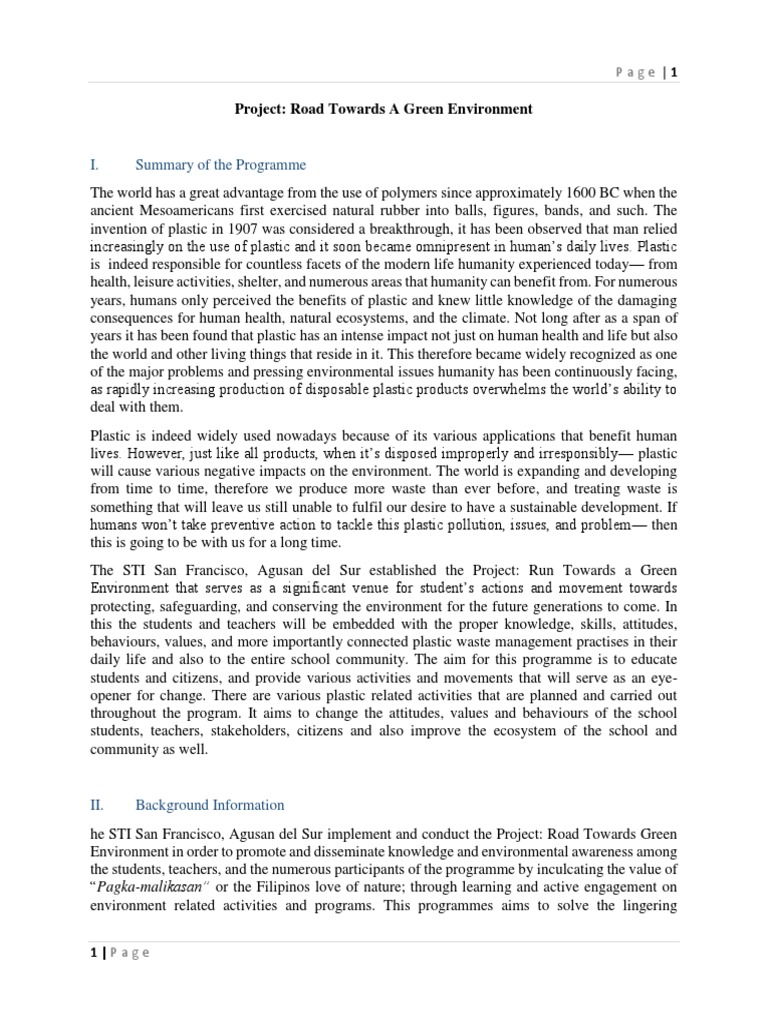 Project For Plastic Waste Proposal | PDF | Sustainability | Waste