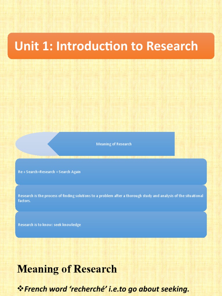 Unit 1 Introduction To Research | PDF | Scientific Method ...