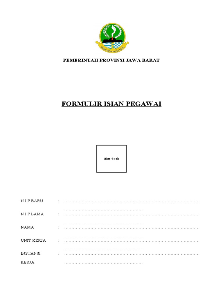 Formulir Isian Pegawai Jabar | PDF