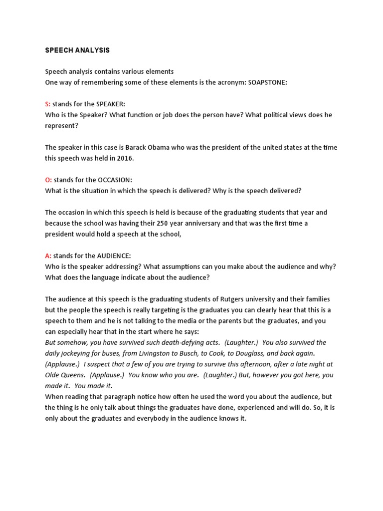 Speech Analysis-Obama | PDF | Logos | Communication