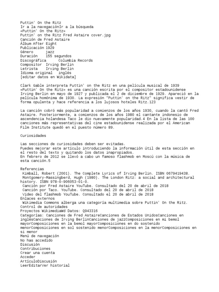 Puttin' On The Ritz | PDF