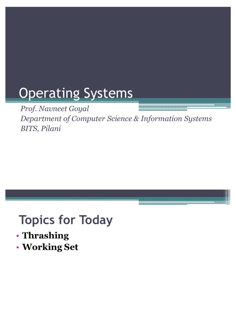 Thrashing & Working Set | Download Free PDF | Process (Computing) | Operating System Technology