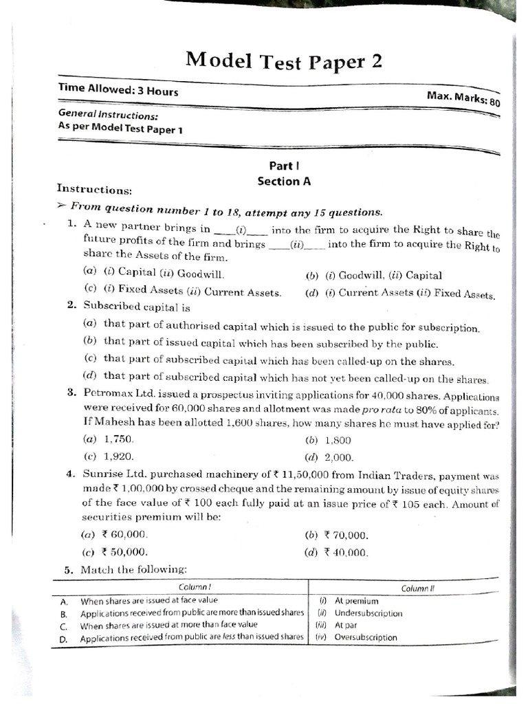 Acc 3 Practice Paper | PDF