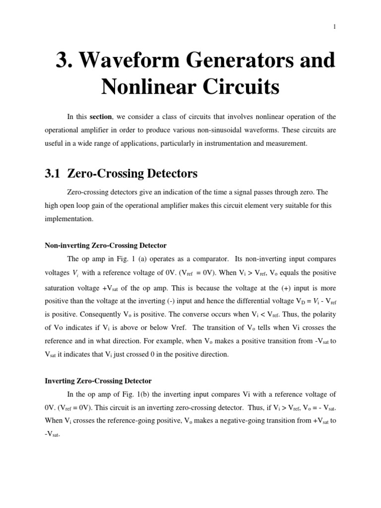 Nonlinear Circuits & Waveform Generators | PDF | Operational Amplifier ...