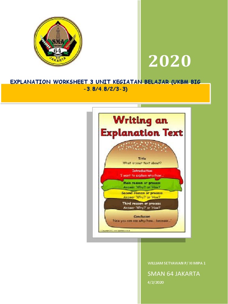 Explanation Text Worksheet - 3 | PDF | Human Digestive System | Digestion