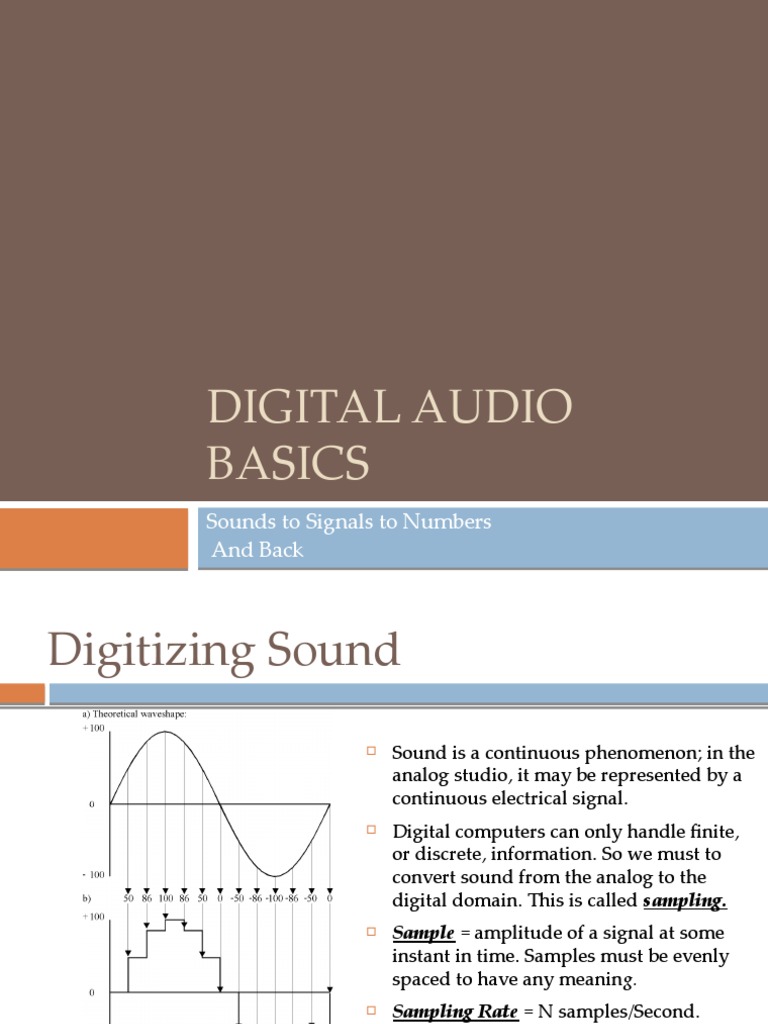 Digital Audio Basics: Sounds To Signals To Numbers and Back | PDF | Sampling (Signal Processing ...
