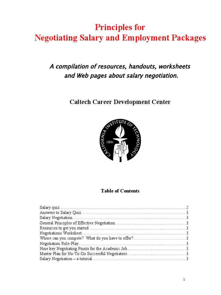 Worksheet Salary Negotiation | PDF | Negotiation | Salary