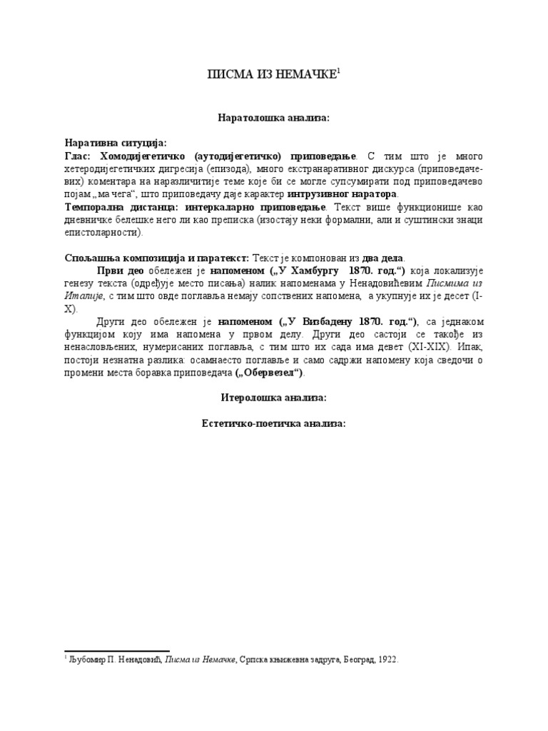 Ljubomir Nenadovic, Pisma Iz Nemacke | PDF