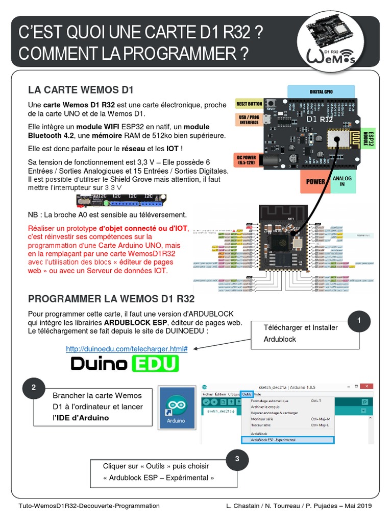 Tuto Wemosd1r32 Decouverte Programmation | PDF | Arduino | Téléchargement
