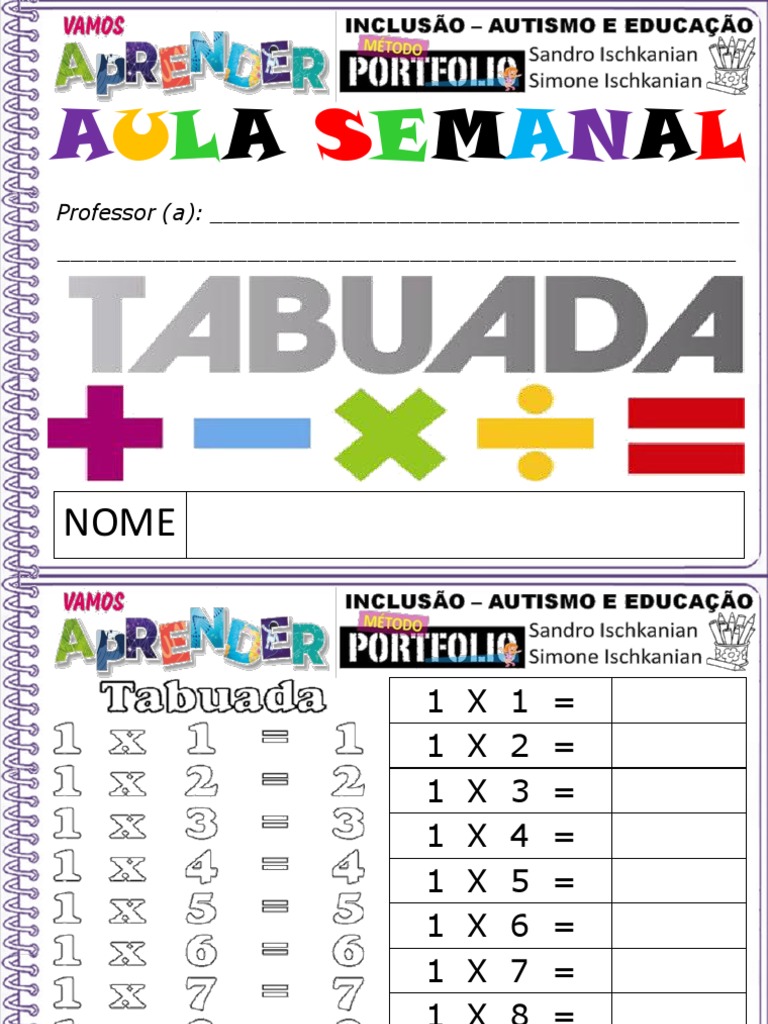 Tabuada de 1 A 10 de Multiplicação | PDF