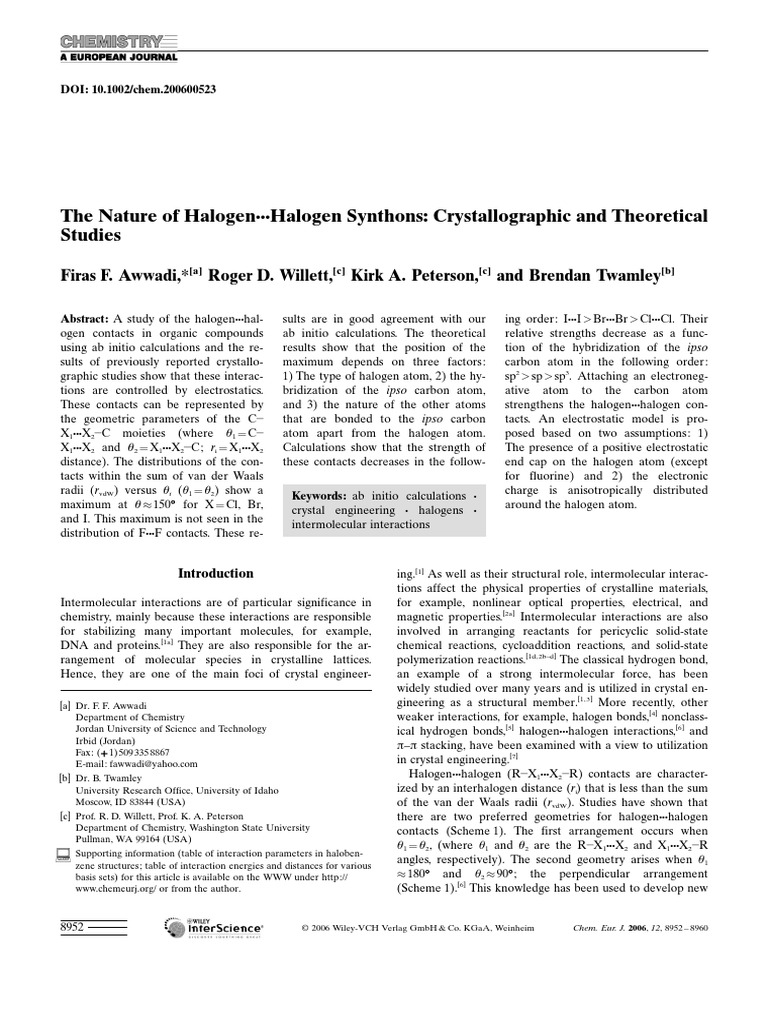 1 HALOGEN TYPE 1 and 2 | PDF | Intermolecular Force | Hydrogen Bond