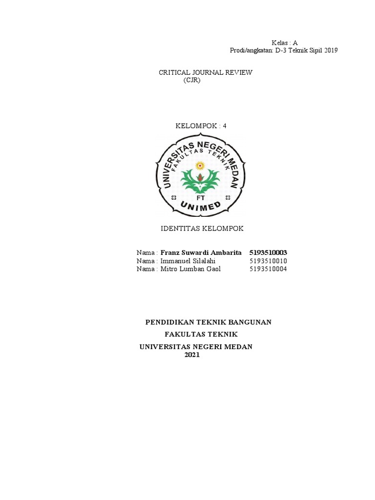 Kelompok 4 - CRITICAL JOURNAL REVIEW - Rekayasa Industri-Dikonversi | PDF | Griya & Taman