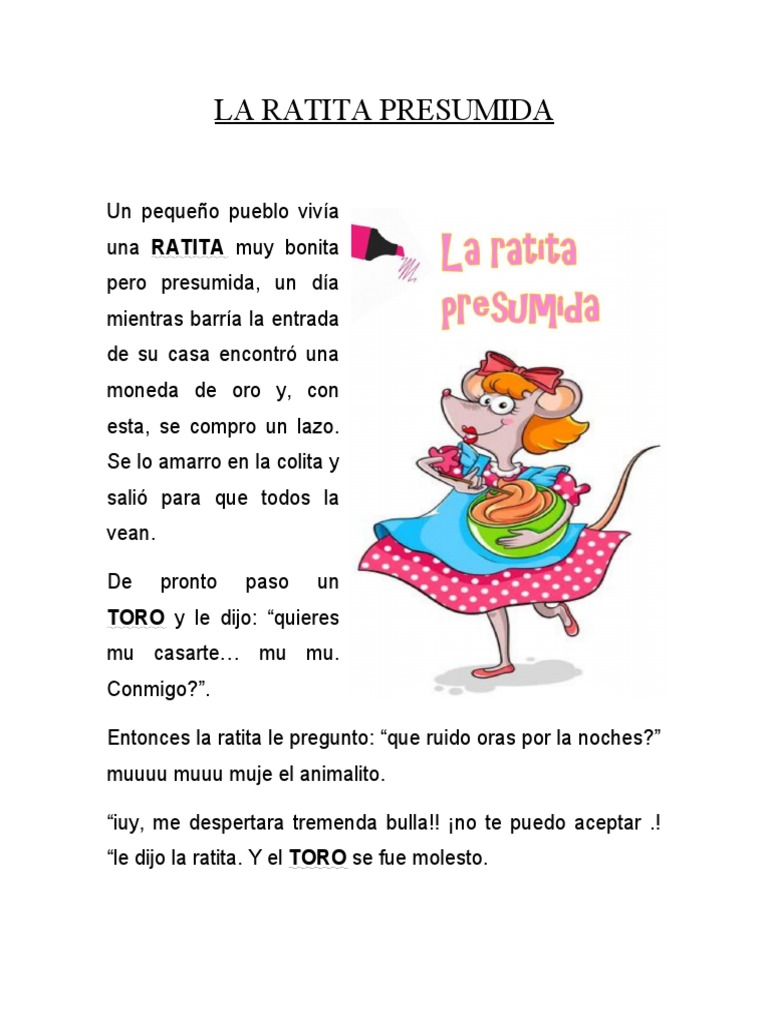 La Ratita Presumida: Cuento Infantil | PDF