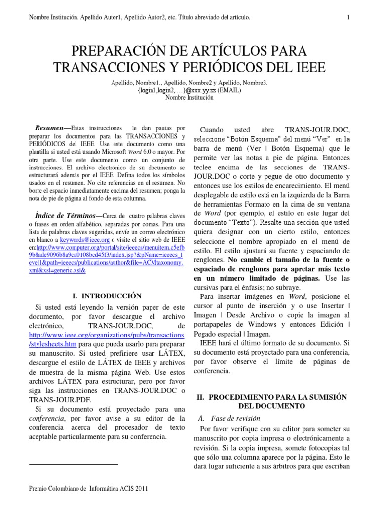 Formato Ieee | PDF | Archivo de computadora | Microsoft Word