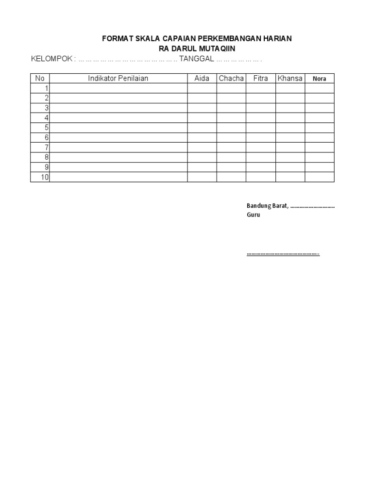 Format Penilaian K13 | PDF