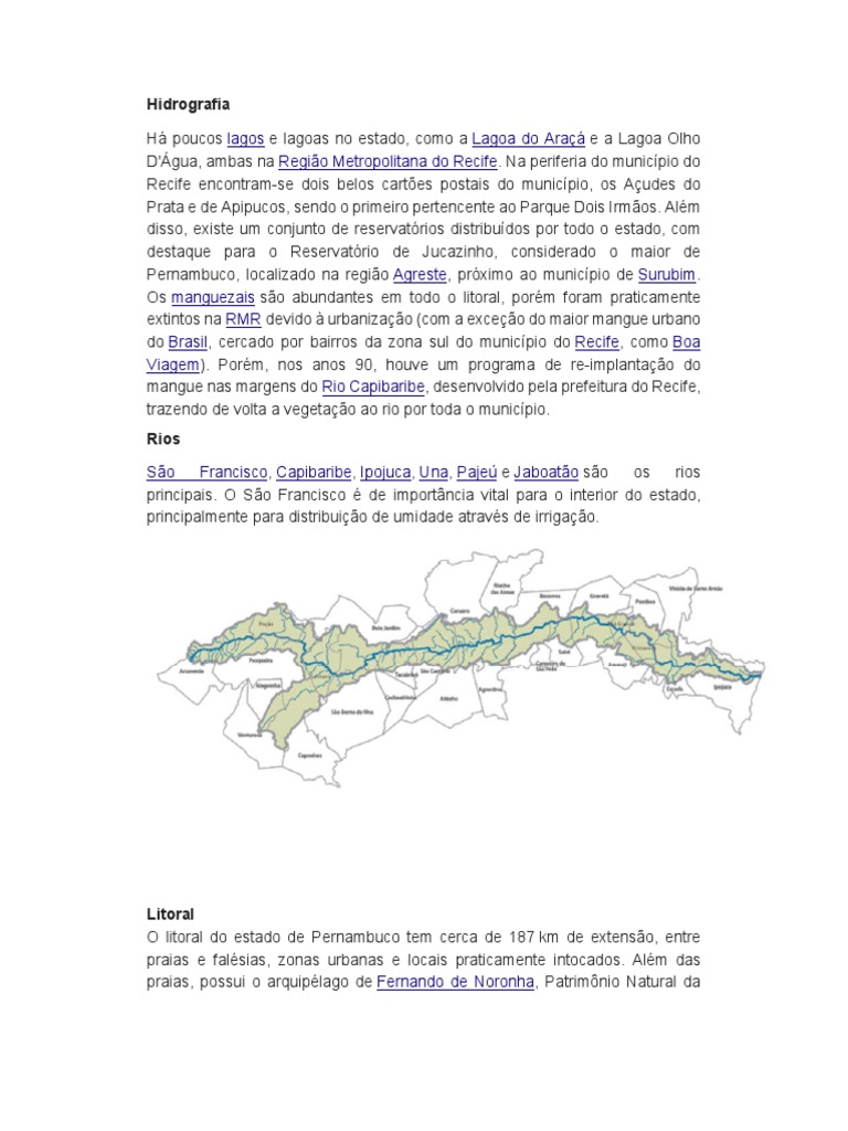 Hidrografia de Pernambuco e Seus Rios | PDF | Água | Geografia Física