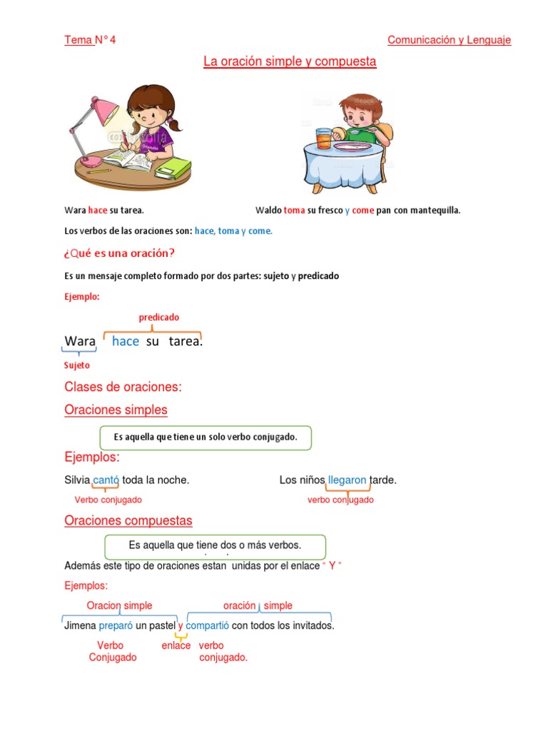 Tema 4 Oraciones Simples y Compuestas | PDF