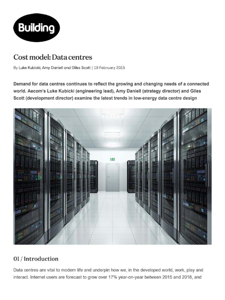 AECOM - 2015 - Cost Model - Data Centres - Features - Building | PDF