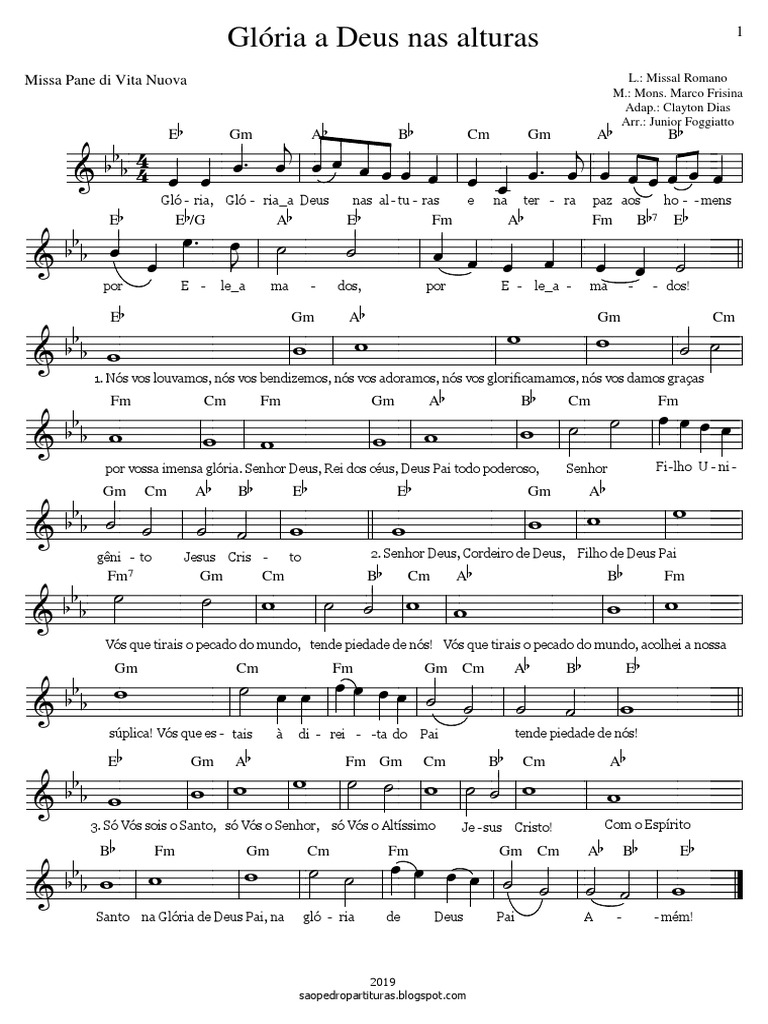 Gloria A Deus Frisina Tom Original | PDF