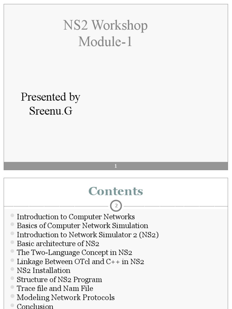 NS2 Workshop Module-1: Presented by Sreenu.G | PDF | Osi Model ...