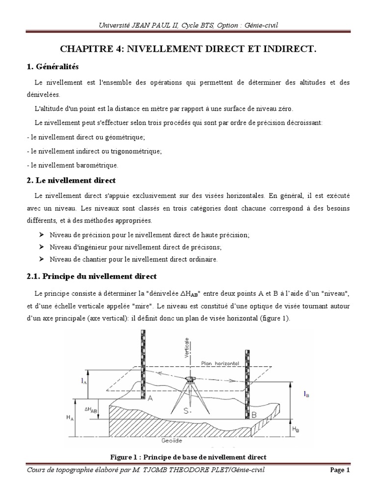Nivellement Direct Et Indirect | PDF