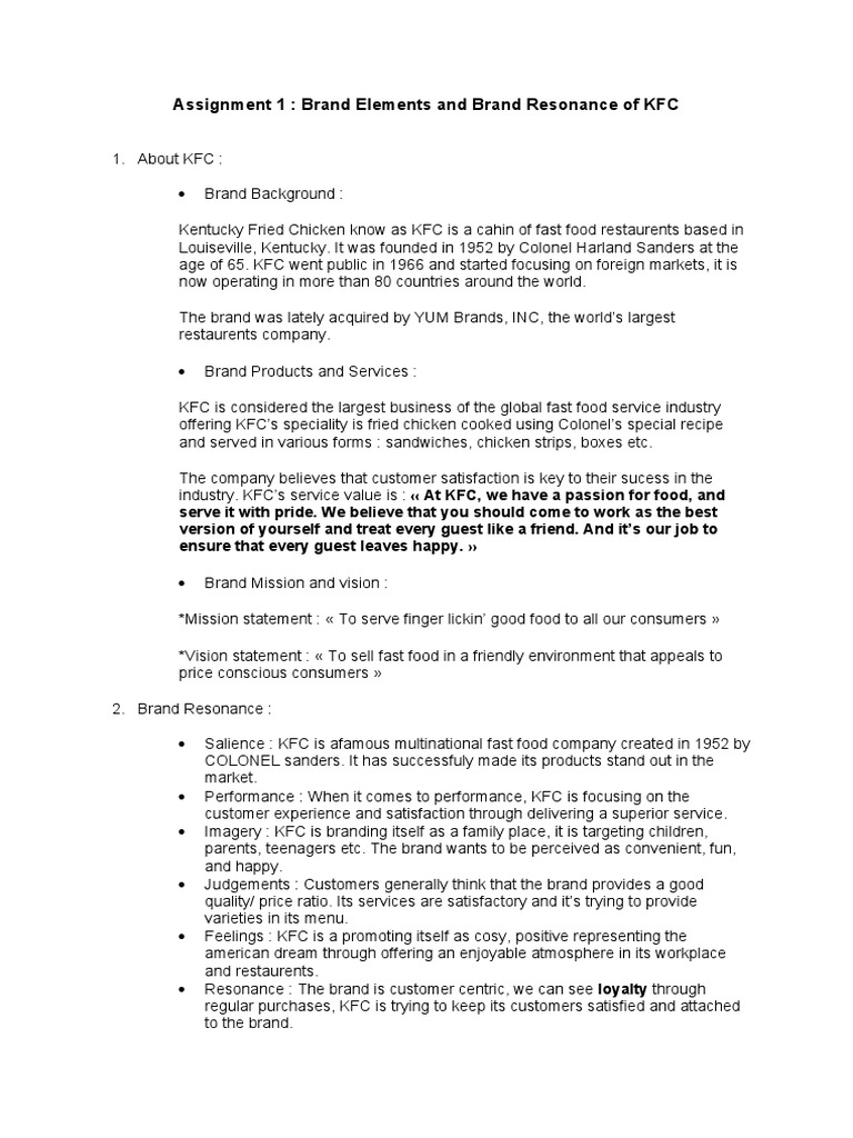 Analyzing the Brand Elements and Resonance of Fast Food Giant KFC ...