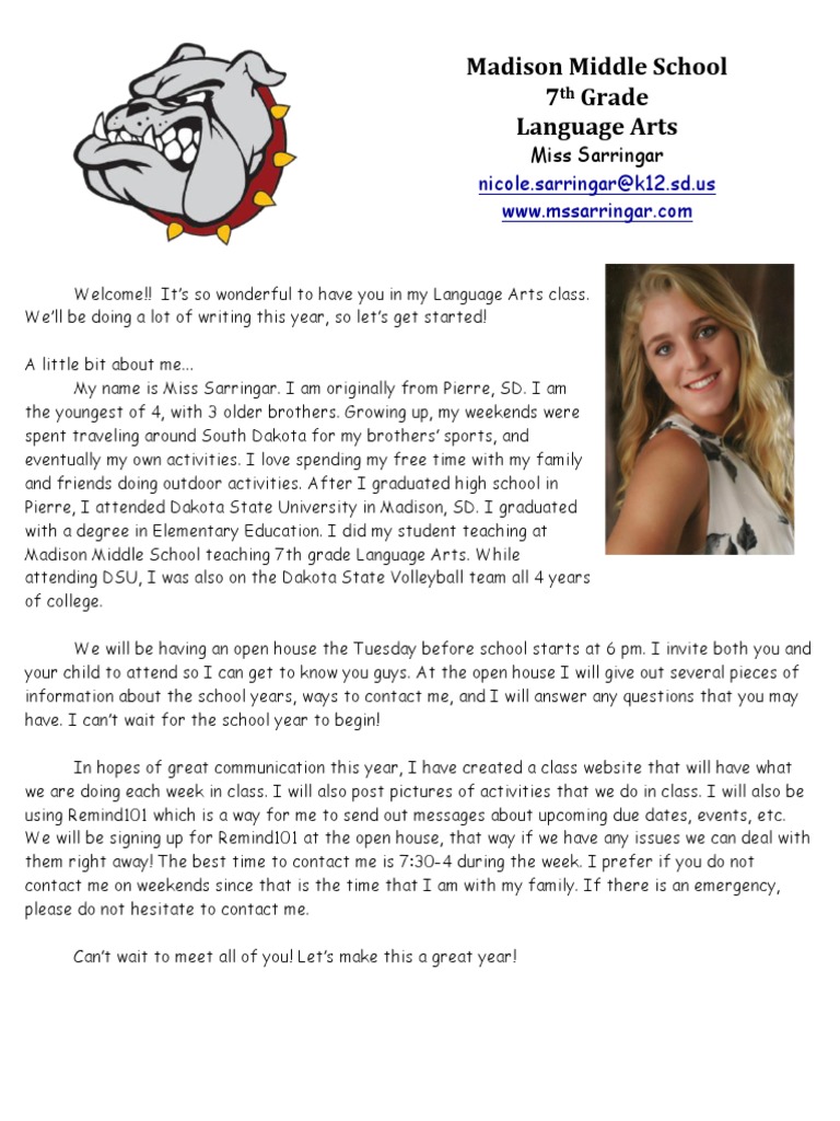 Nicole Sarringar 7th Grade Language Arts Syllabus | PDF