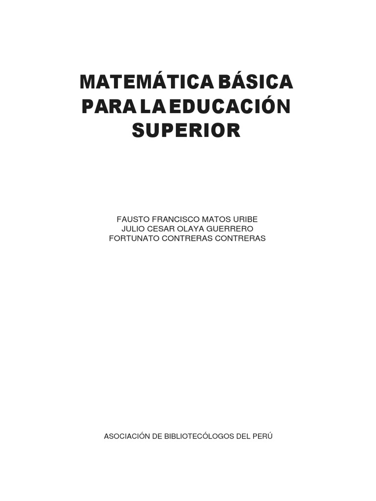 MATEMÁTICA Por FAUSTO FRANCISCO MATOS URIBE | PDF | Conjunto ...