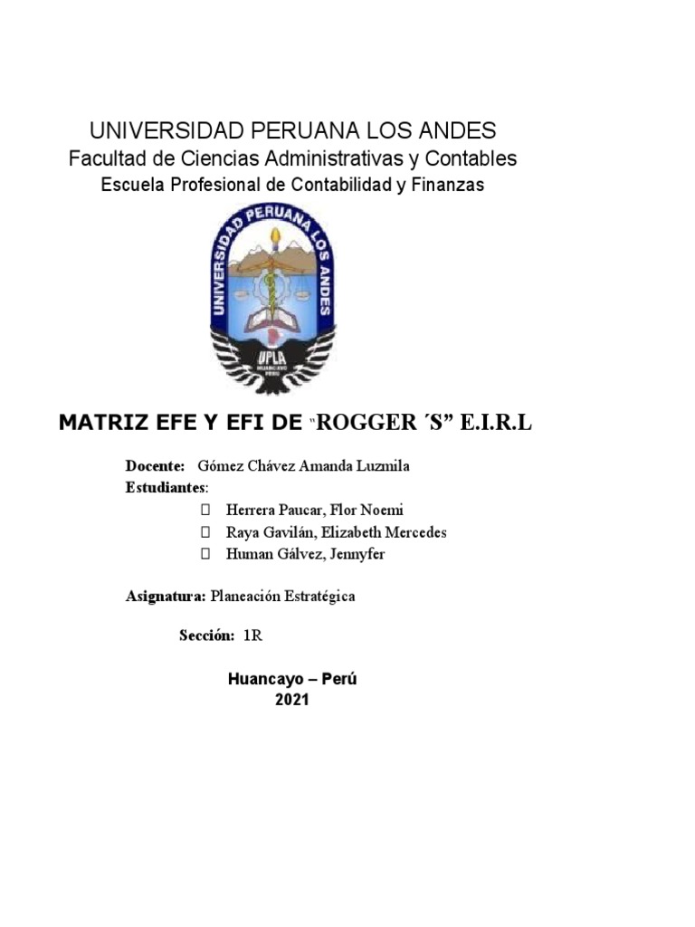 Matriz Efe y Efi Final | PDF | Presupuesto | Mercado (economía)