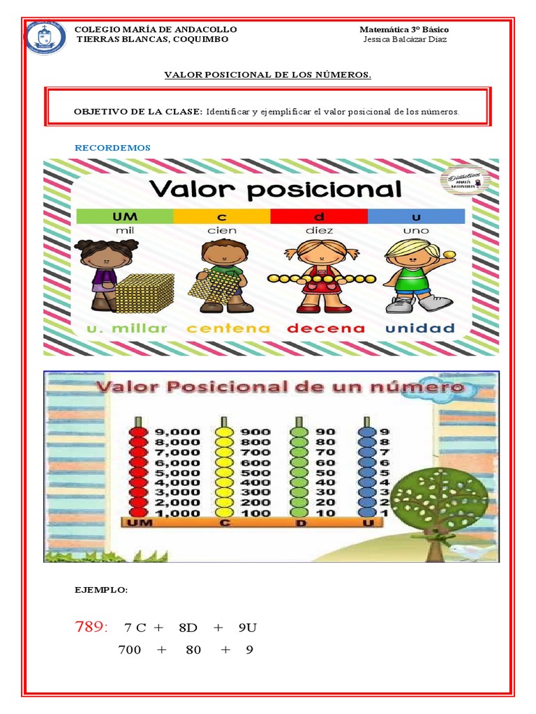 Valor Posicional de Los Números Word | PDF