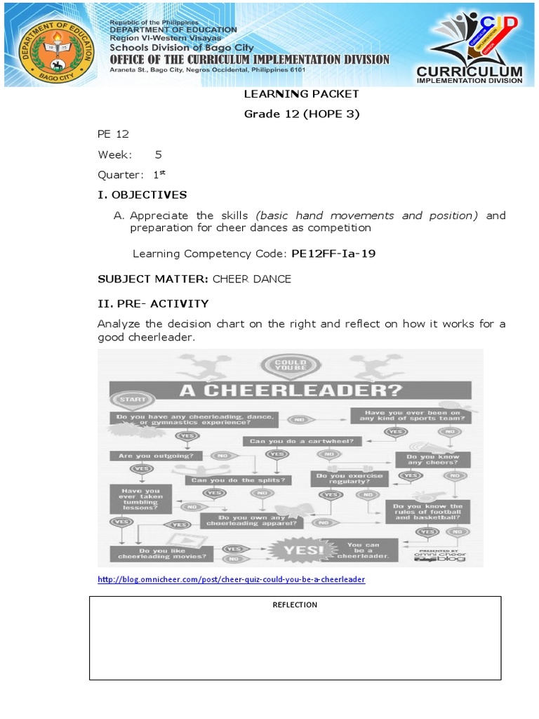 Learning Packet Grade 12 (HOPE 3) : Reflection | PDF | Cheerleading ...