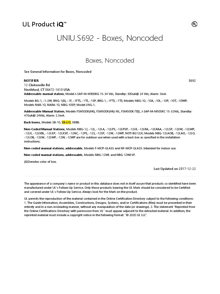 UNIU.S692 - Boxes, Noncoded | PDF